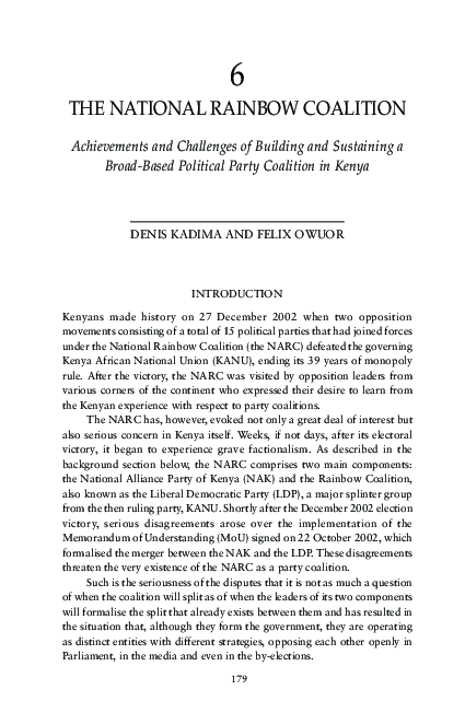 (PDF) THE NATIONAL RAINBOW COALITION Achievements and Challenges of ...