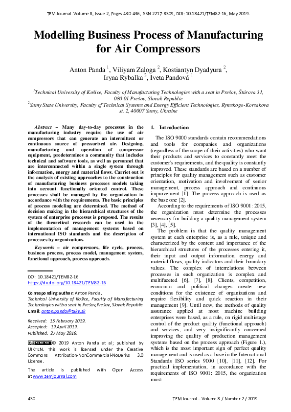 (PDF) Modelling Business Process of Manufacturing for Air Compressors