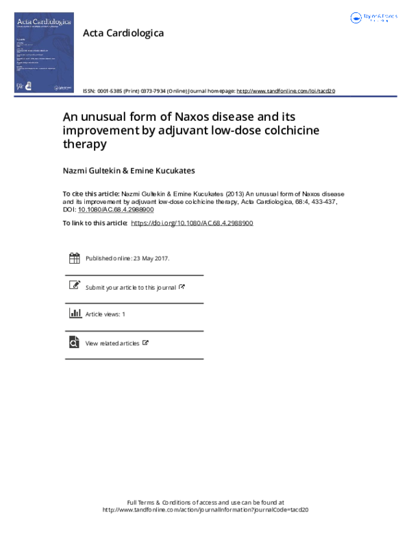 Pdf An Unusual Form Of Naxos Disease And Its Improvement By Adjuvant