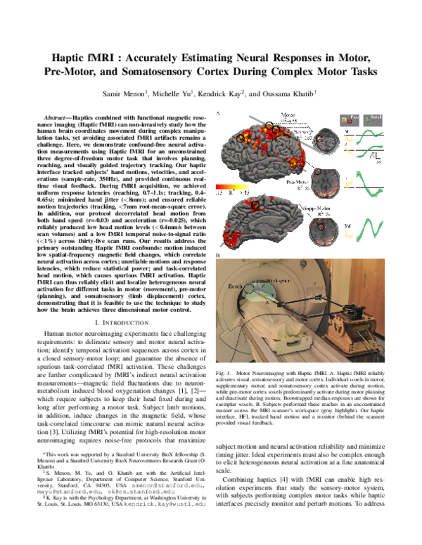 (PDF) Haptic fMRI: Accurately estimating neural responses in motor, pre-motor, and somatosensory ...