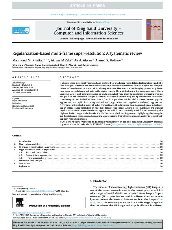 Regularization-based multi-frame super-resolution: A systematic review