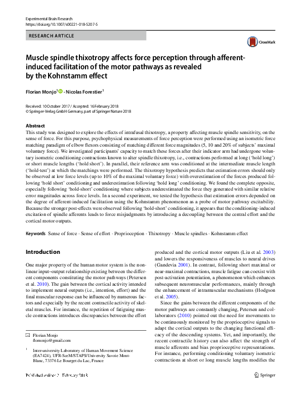 (PDF) Muscle spindle thixotropy affects force perception through ...