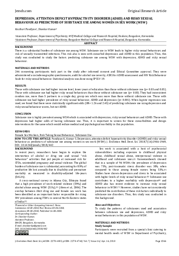 Pdf Depression Attention Deficit Hyperactivity Disorder Adhd And 8273