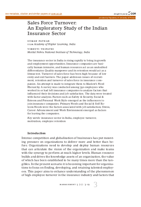 (PDF) Sales force turnover | Dr Suman Pathak - Academia.edu