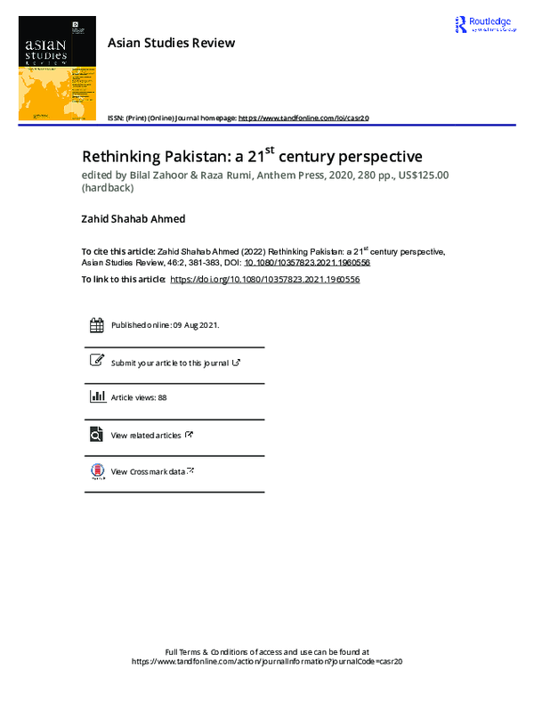(PDF) Rethinking Pakistan: a 21st century perspective