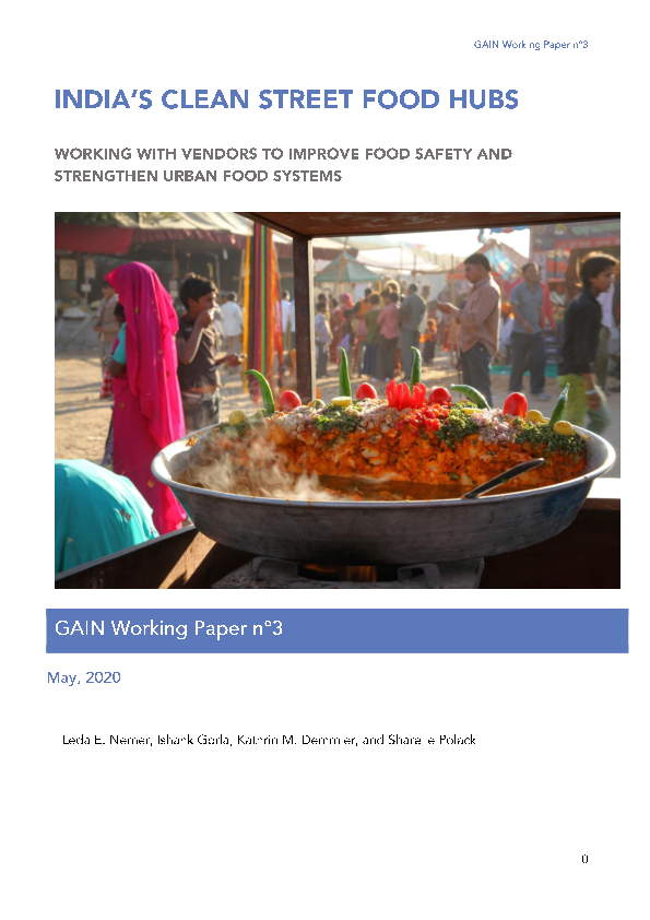 (PDF) India’s Clean Street Food Hubs: Working with vendors to improve ...