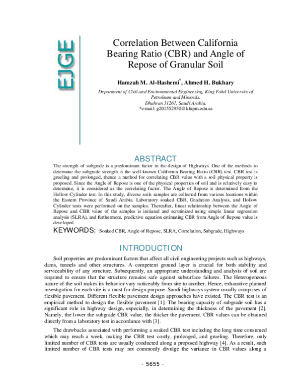 (PDF) Correlation between California bearing ratio and dynamic cone penetrometer strength ...