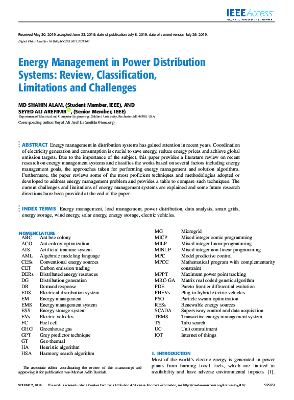 (PDF) Energy Management in Power Distribution Systems: Review ...