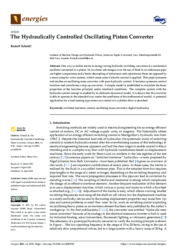 (PDF) The Hydraulically Controlled Oscillating Piston Converter
