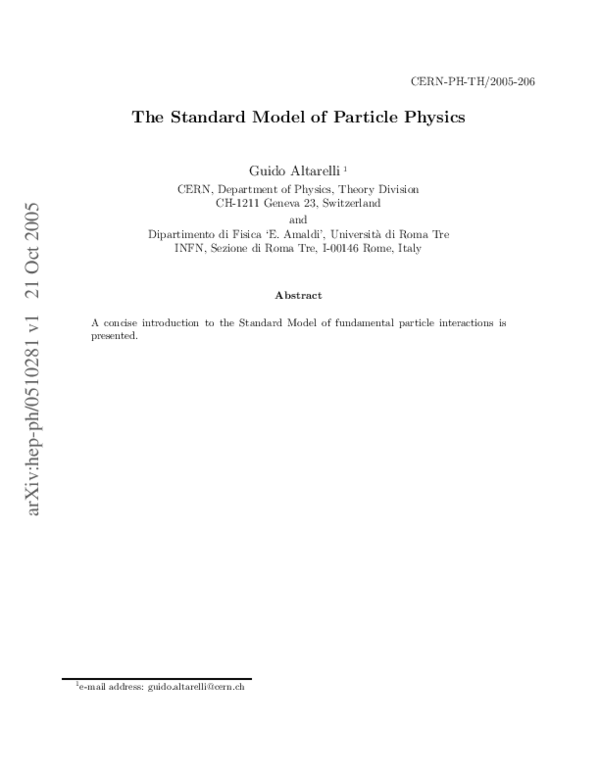 (PDF) The standard model of particle physics