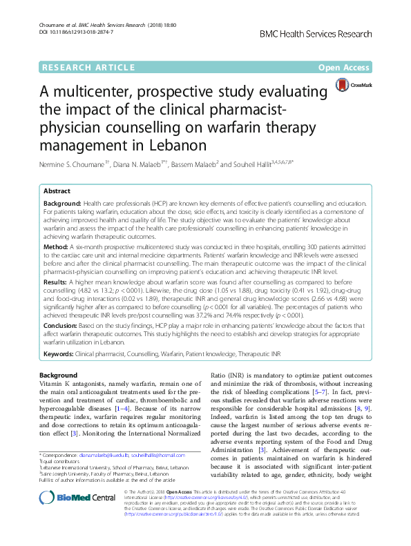 (PDF) A multicenter, prospective study evaluating the impact of the ...