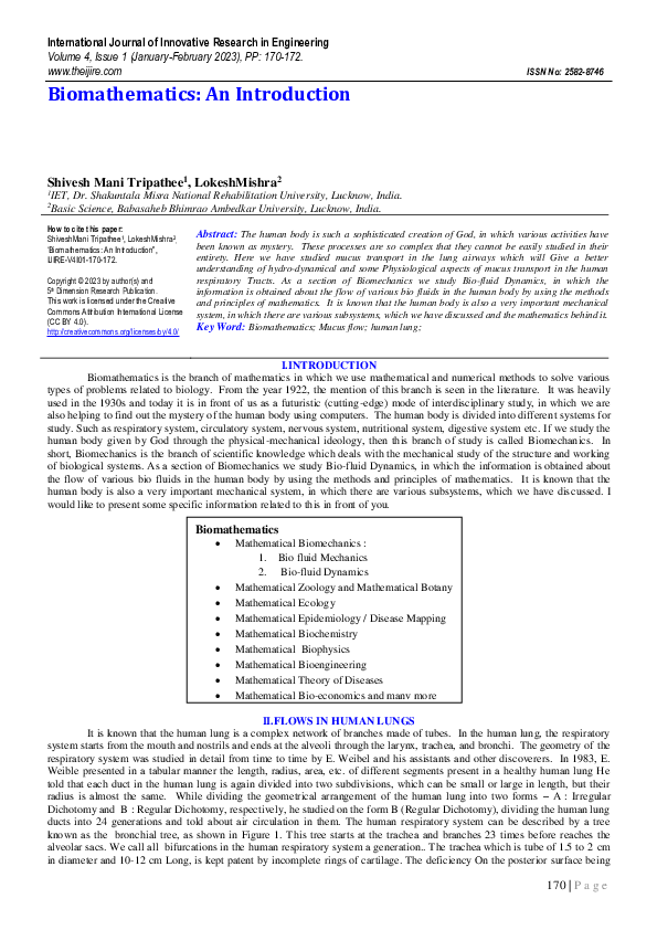 (PDF) Biomathematics: An Introduction