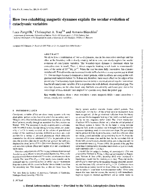 (PDF) How two cohabiting magnetic dynamos explain the secular evolution ...
