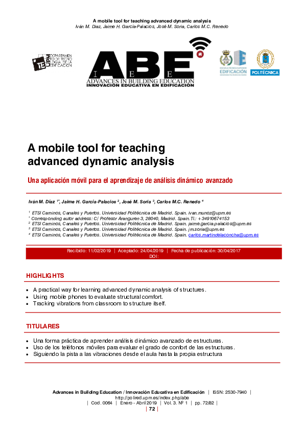 (PDF) A mobile tool for teaching advanced dynamic analysis = Una ...