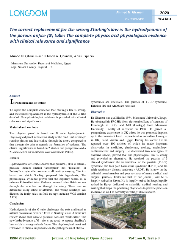 (PDF) The Correct Replacement for the Wrong Starling’s law is the ...