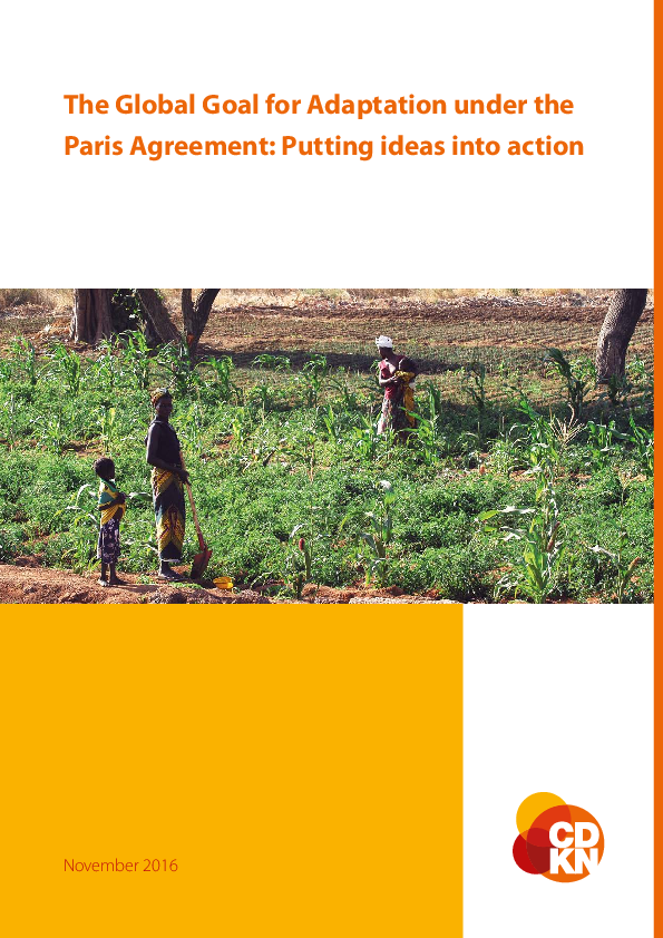 (PDF) The Global Goal for Adaptation Under the Paris Agreement: Putting ...
