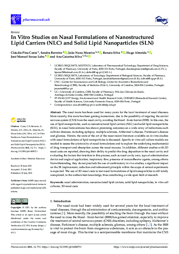 (PDF) In Vitro Studies on Nasal Formulations of Nanostructured Lipid ...