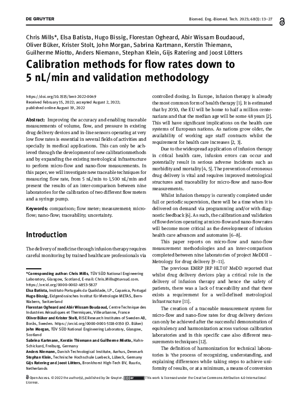 (PDF) Calibration methods for flow rates down to 5 nL/min and ...