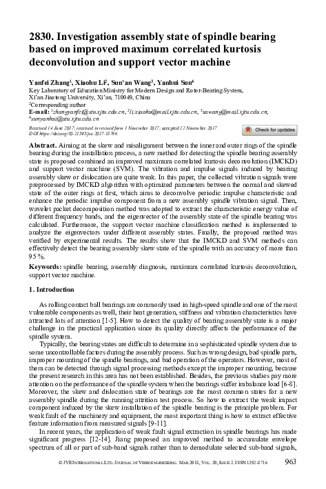 (PDF) Investigation assembly state of spindle bearing based on improved maximum correlated ...
