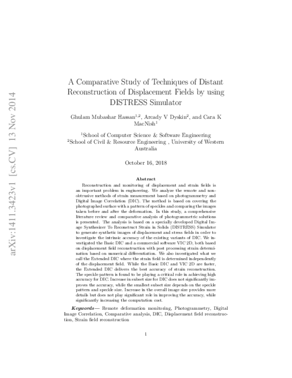 (PDF) Comparative Study of DIC Techniques for Strain