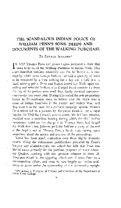(PDF) The Scandalous Indian Policy of William Penn's Sons: Deeds and ...