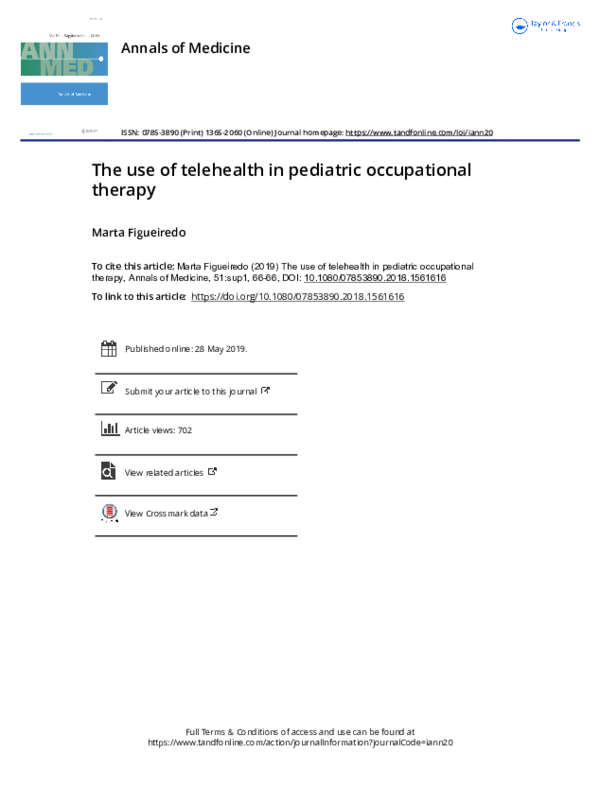 (PDF) The use of telehealth in pediatric occupational therapy