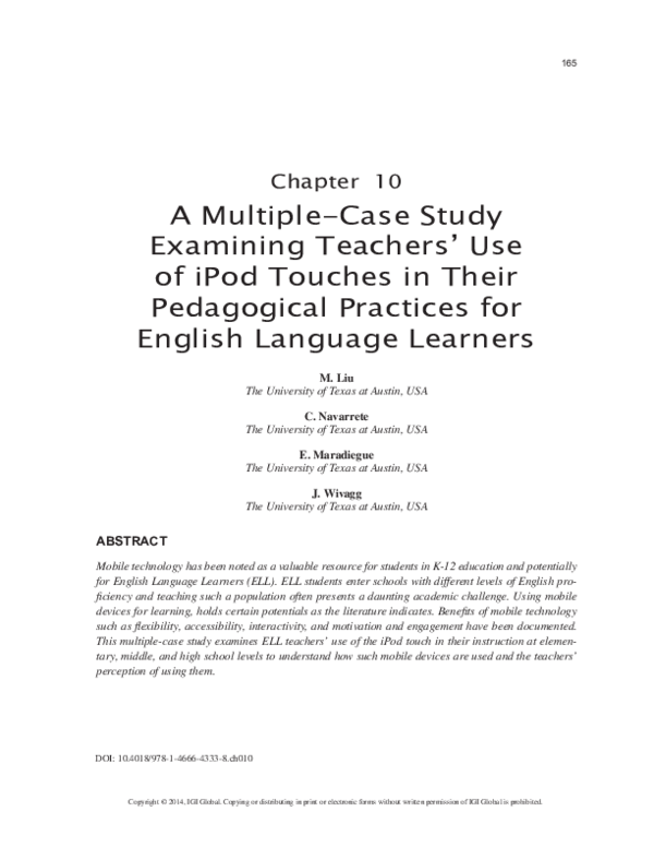 (PDF) A Multiple-Case Study Examining Teachers’ Use of iPod Touches in ...