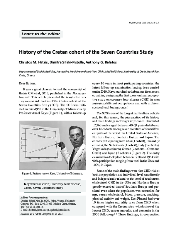 (PDF) History of the Cretan cohort of the Seven Countries Study