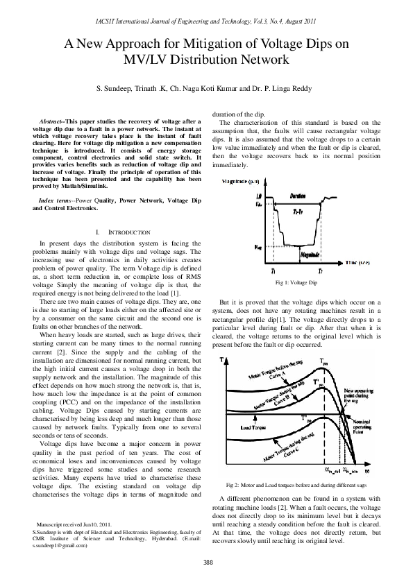 (PDF) A New Approach for Mitigation of Voltage Dips on MV/LV Distribution Network