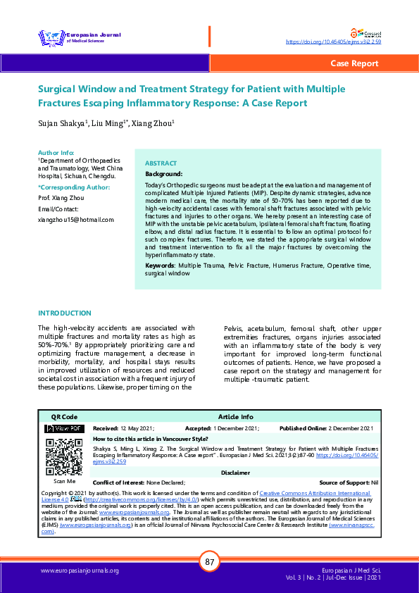 (PDF) Surgical Window and Treatment Strategy for Patient with Multiple ...