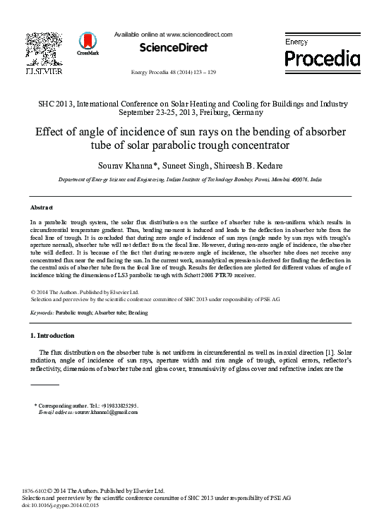 (PDF) Effect of Angle of Incidence of Sun Rays on the Bending of ...
