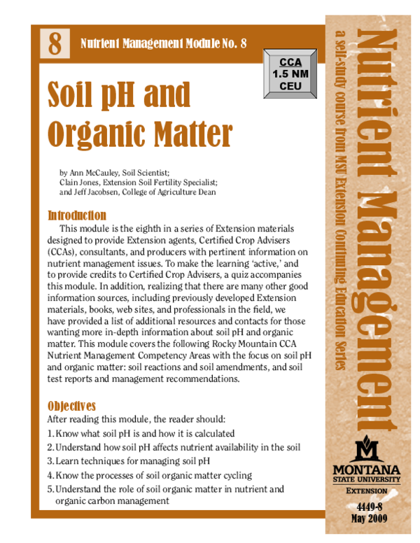 (PDF) Soil pH and Organic Matter