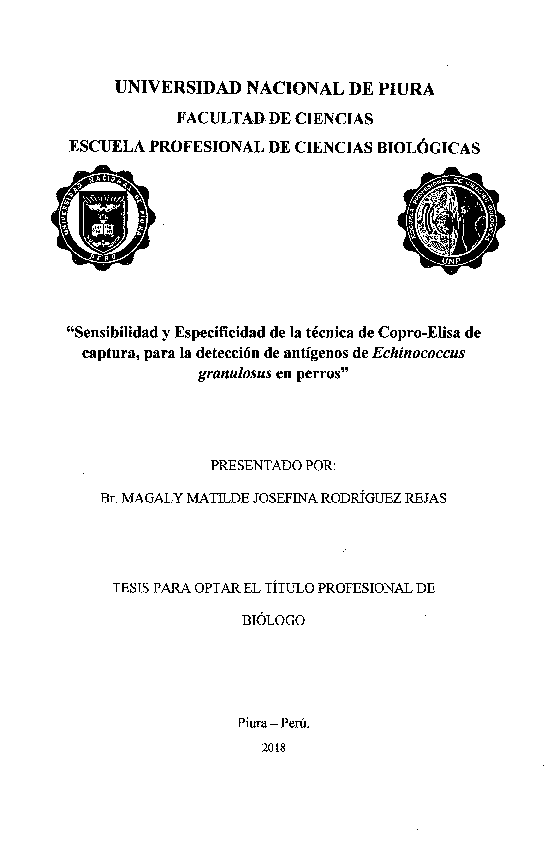 (PDF) Sensibilidad y especificidad de la técnica de Copro-Elisa de ...