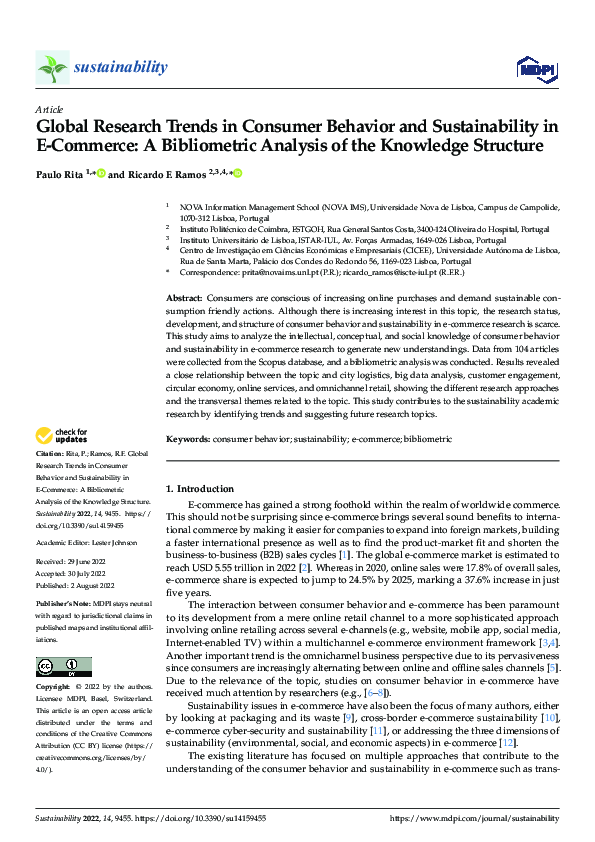 (PDF) Global Research Trends in Consumer Behavior and Sustainability in ...