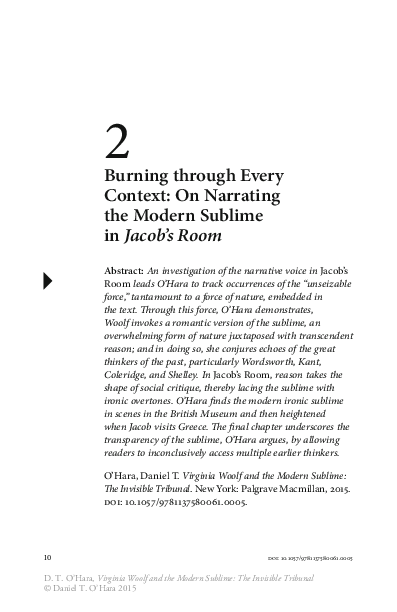 (PDF) Burning through Every Context: On Narrating the Modern Sublime in Jacob’s Room