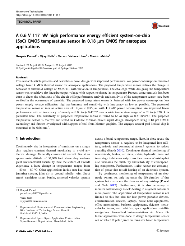 Pdf A 0 6 V 117 Nw High Performance Energy Efficient System On Chip