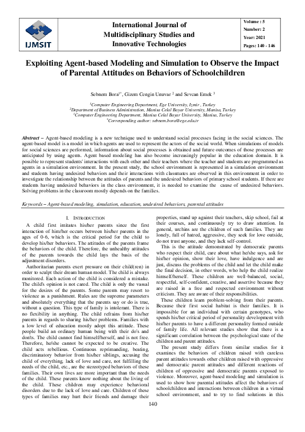 Pdf Exploiting Agent Based Modeling And Simulation To Observe The 7171