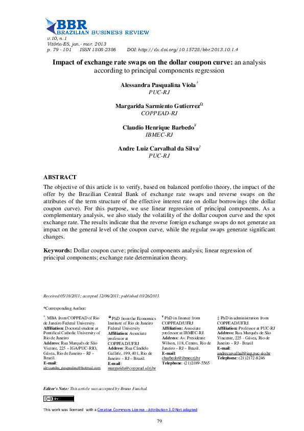 (PDF) Impact of exchange rate swaps on the dollar coupon curve: an ...