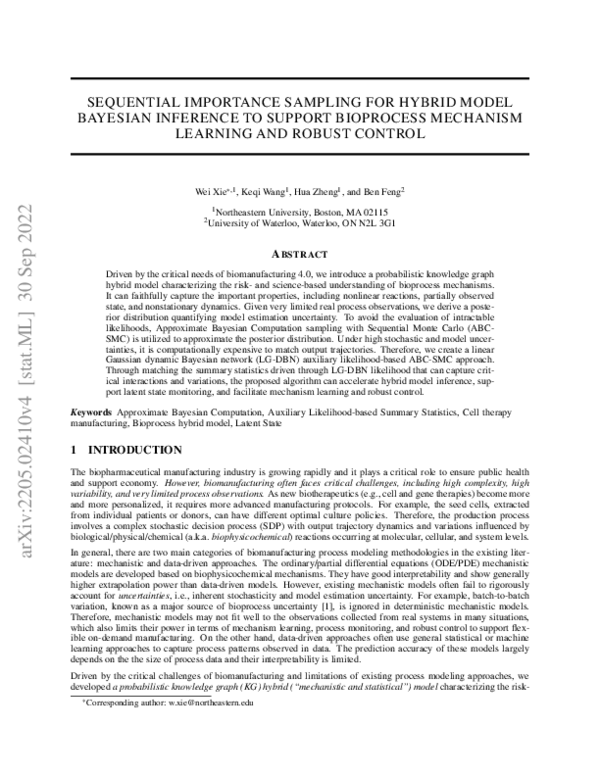 Pdf Sequential Importance Sampling For Hybrid Model Bayesian