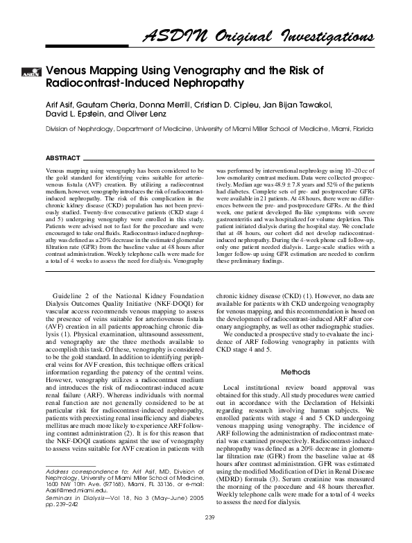 (PDF) ASDIN Original Investigations: Venous Mapping Using Venography ...