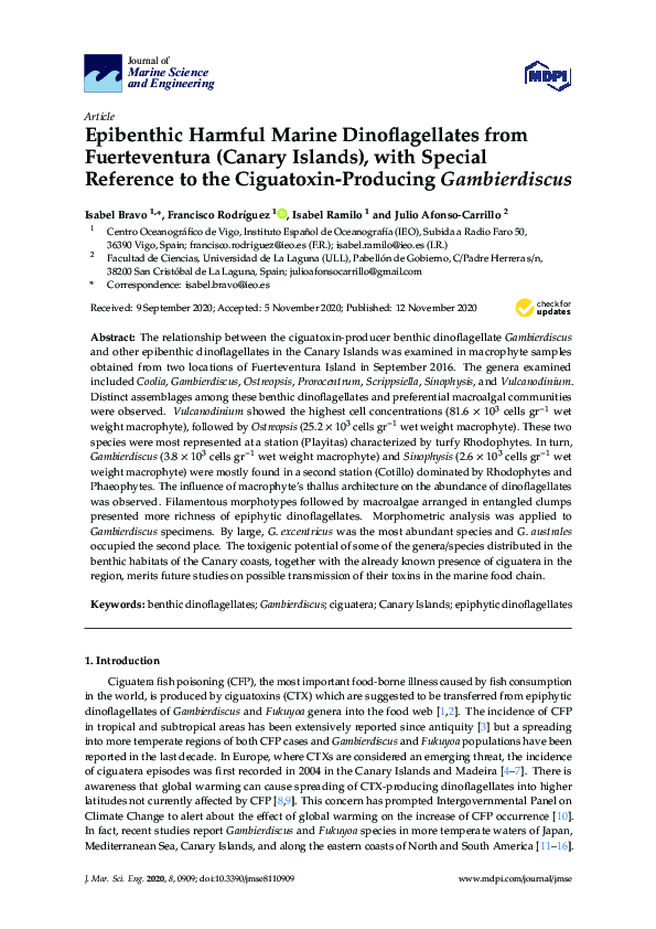 (PDF) Epibenthic Harmful Marine Dinoflagellates from Fuerteventura ...