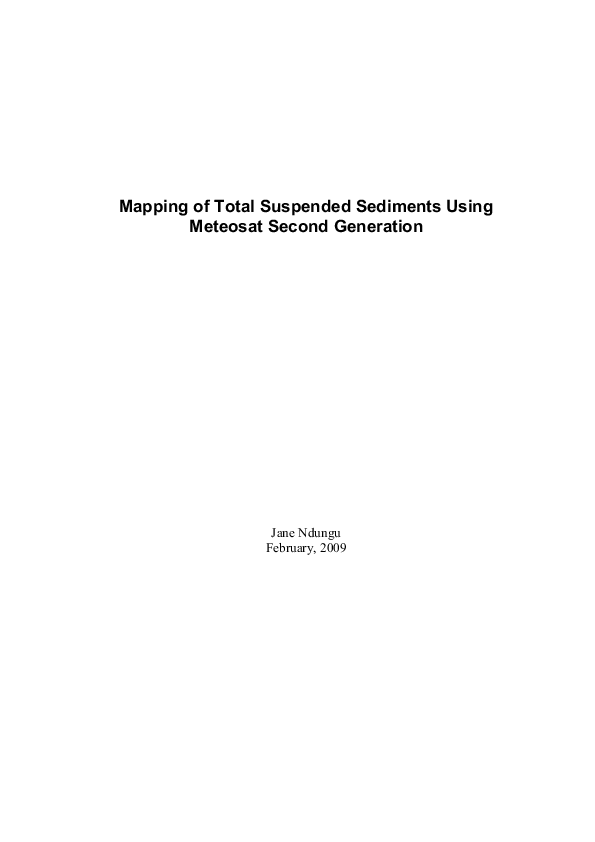 (PDF) Mapping of total suspended sediments using Meteosat second generation