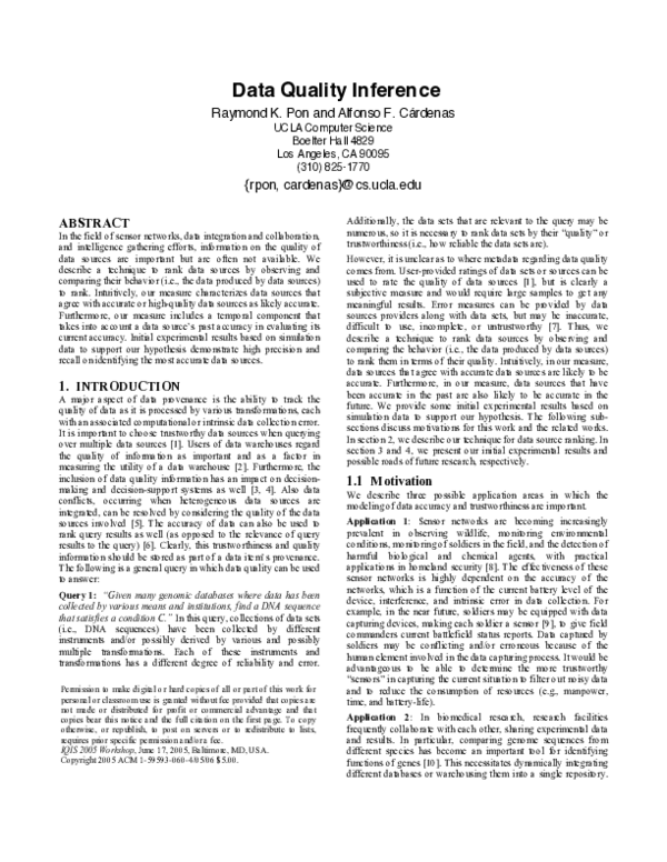 (PDF) Data quality inference