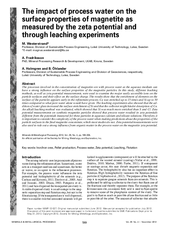 (PDF) The impact of process water on the surface properties of ...