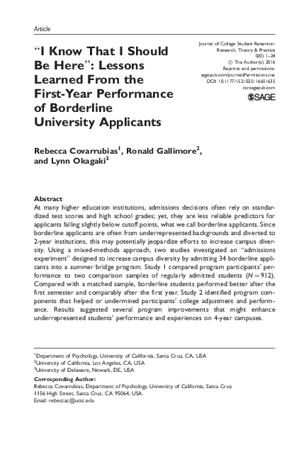 (PDF) “I Know That I Should Be Here”: Lessons Learned From the First ...