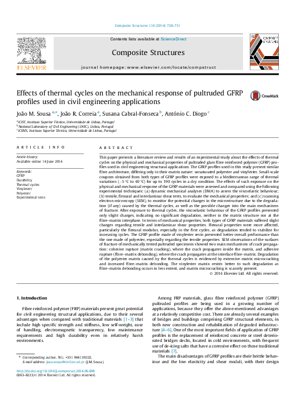 (PDF) Effects of thermal cycles on the mechanical response of pultruded ...
