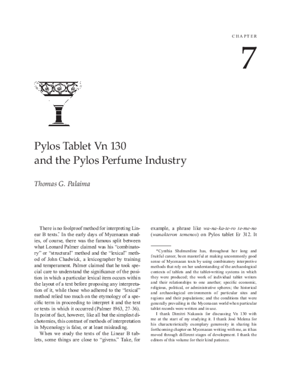 (PDF) Pylos Tablet Vn 130 and the Pylos Perfume Industry