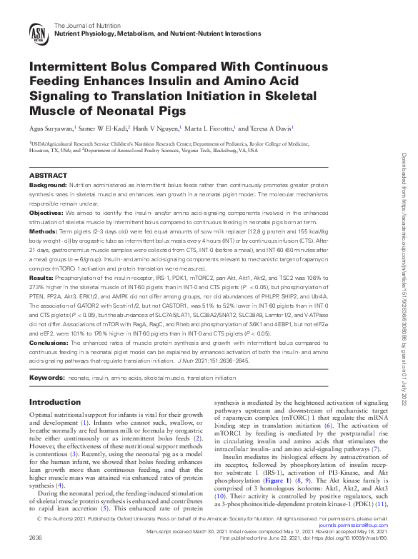 (PDF) Intermittent Bolus Compared With Continuous Feeding Enhances ...