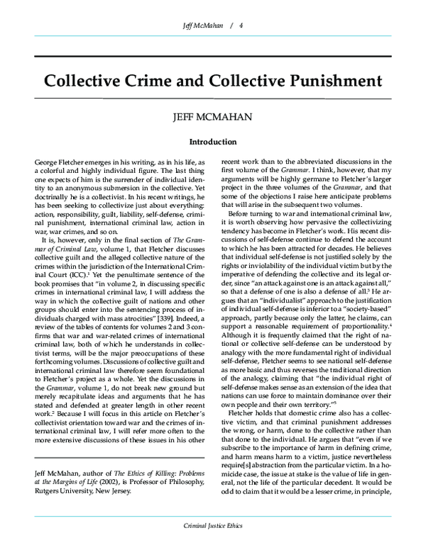 (PDF) Collective crime and collective punishment