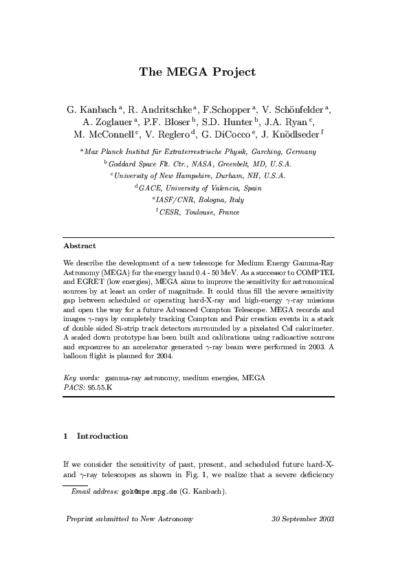 (PDF) The MEGA project